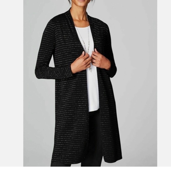 J. Jill | Sweaters | J Jill Wearever Stripe Ribbed Knit Cardigan ...